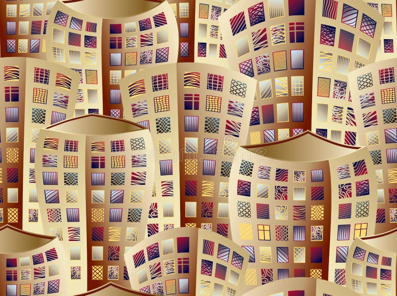 City Buildings Seamless Pattern. Stock Vector - Illustration of ...