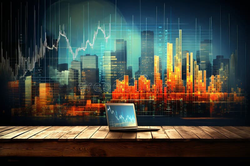 The City Buildings Shows the Concept of Business Graph and Chart with ...