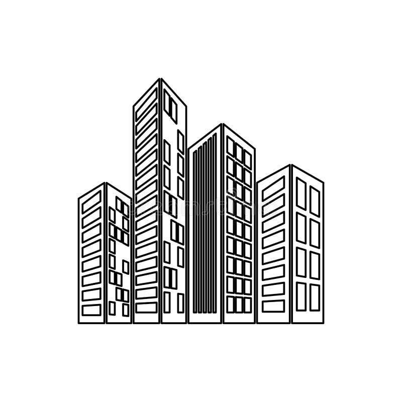 City buildings symbol stock illustration. Illustration of towers - 86202162
