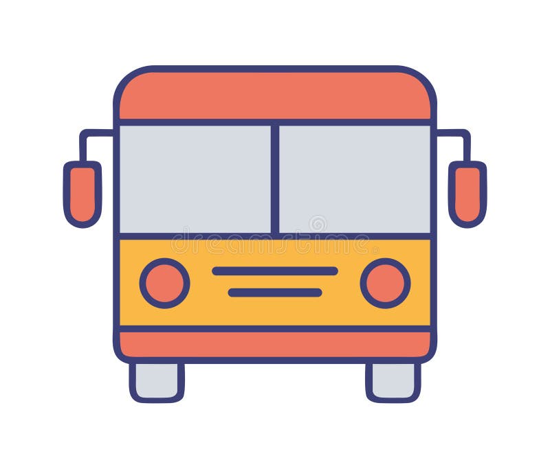 City Bus Front View Icon stock vector. Illustration of automobile ...