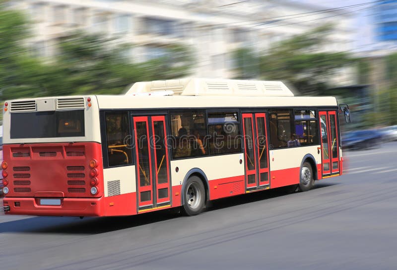 City bus stock image. Image of road, blurred, automobile - 33802279