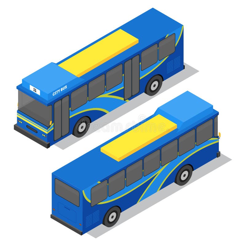 City Bus. Isometric View. Vector Stock Vector - Illustration of ...