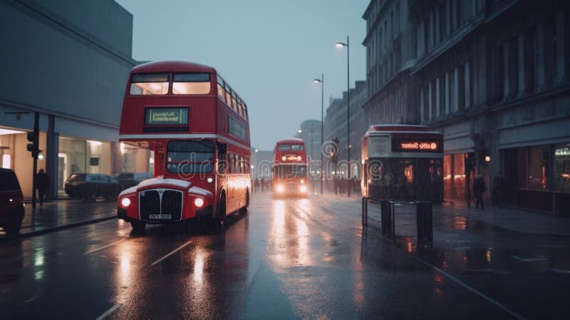 City Bus Stop City Bus Station City Bus at Night Stock Illustration ...