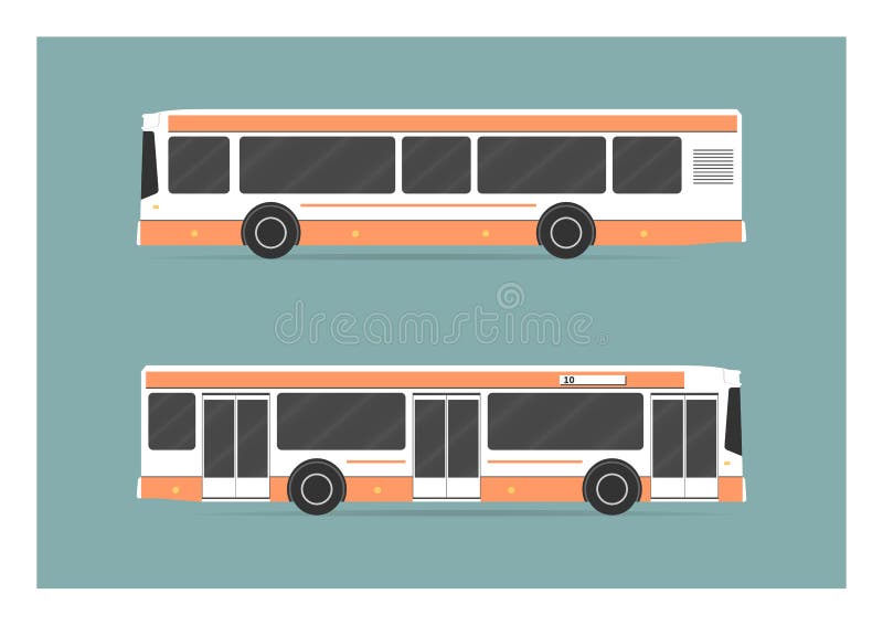 City Bus. Urban Passenger Transport System Stock Illustration ...