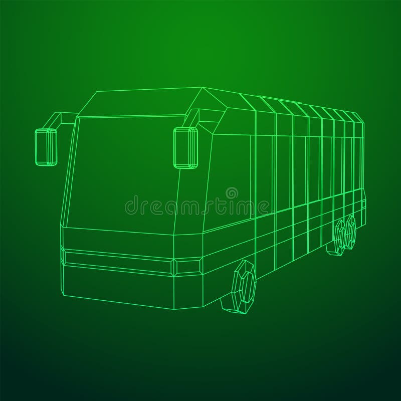 City Bus. Wireframe Low Poly Mesh Vector Stock Vector - Illustration of ...