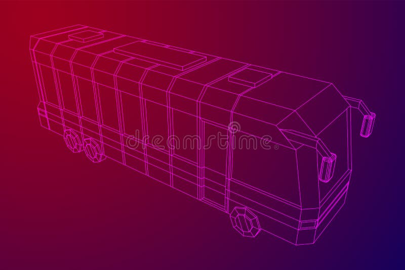 City Bus. Wireframe Low Poly Mesh Vector Stock Vector - Illustration of ...