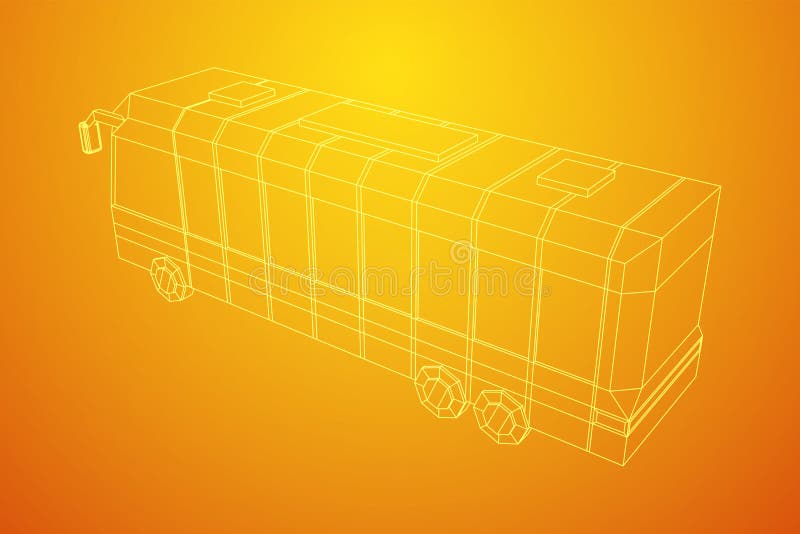City Bus. Wireframe Low Poly Mesh Vector Stock Vector - Illustration of ...