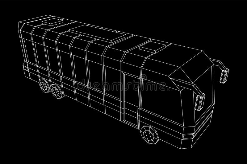 City Bus. Wireframe Low Poly Mesh Vector Stock Vector - Illustration of ...