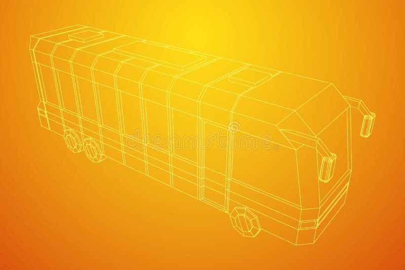 City Bus. Wireframe Low Poly Mesh Vector Stock Vector - Illustration of ...