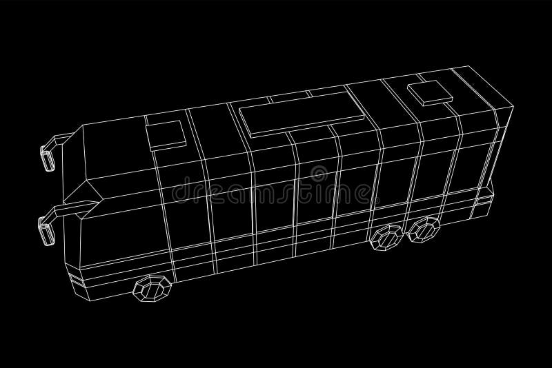 City Bus. Wireframe Low Poly Mesh Vector Stock Vector - Illustration of ...
