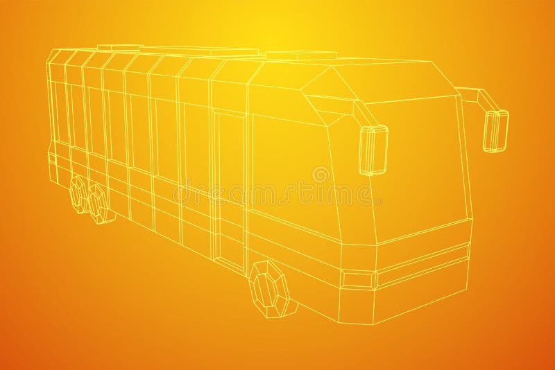 City Bus. Wireframe Low Poly Mesh Vector Stock Vector - Illustration of ...