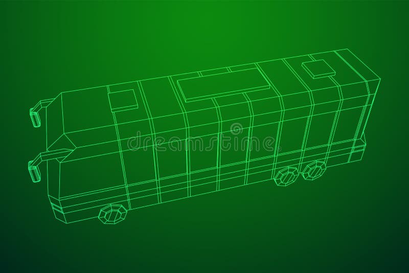 City Bus. Wireframe Low Poly Mesh Vector Stock Vector - Illustration of ...