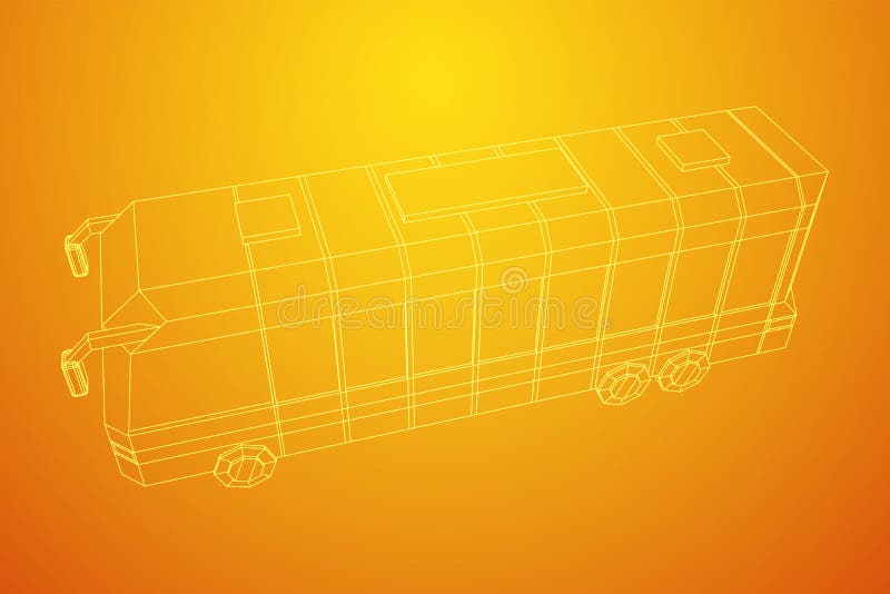 City Bus. Wireframe Low Poly Mesh Vector Stock Vector - Illustration of ...