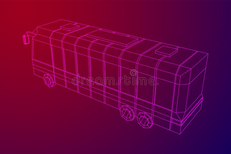 City Bus. Wireframe Low Poly Mesh Vector Stock Vector - Illustration of ...