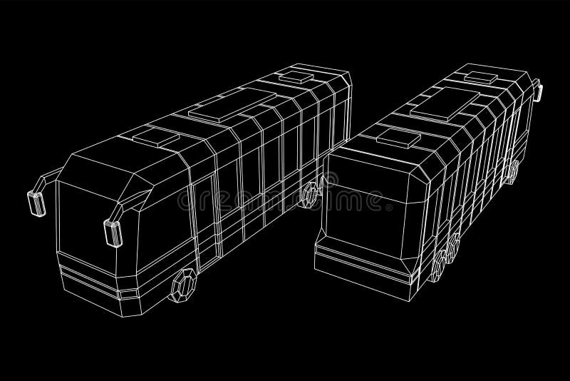 City Bus. Wireframe Low Poly Mesh Vector Stock Vector - Illustration of ...