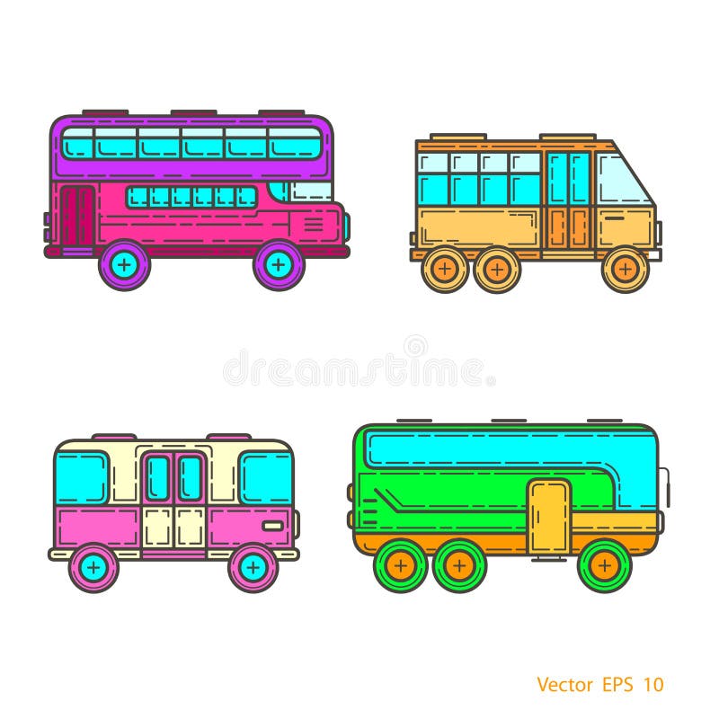 City buses, vector stock vector. Illustration of icon - 103793063