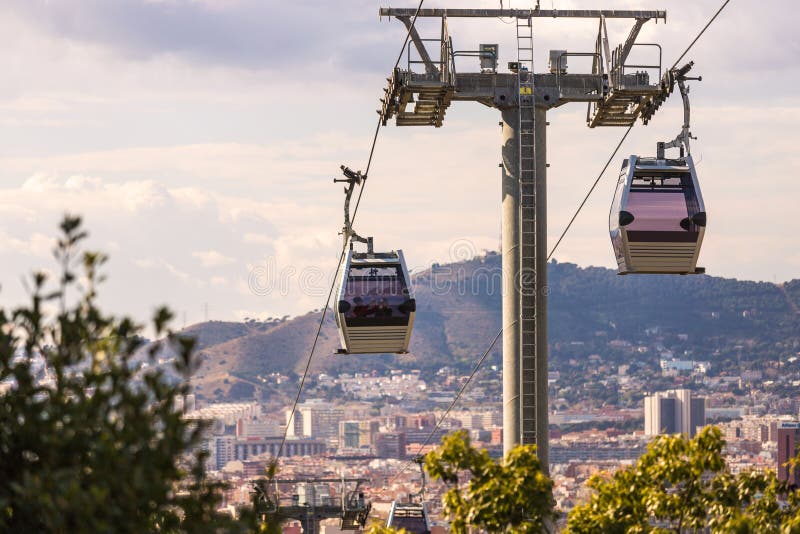 City Cable Car in Barcelona Spain Stock Photo - Image of barcelona ...