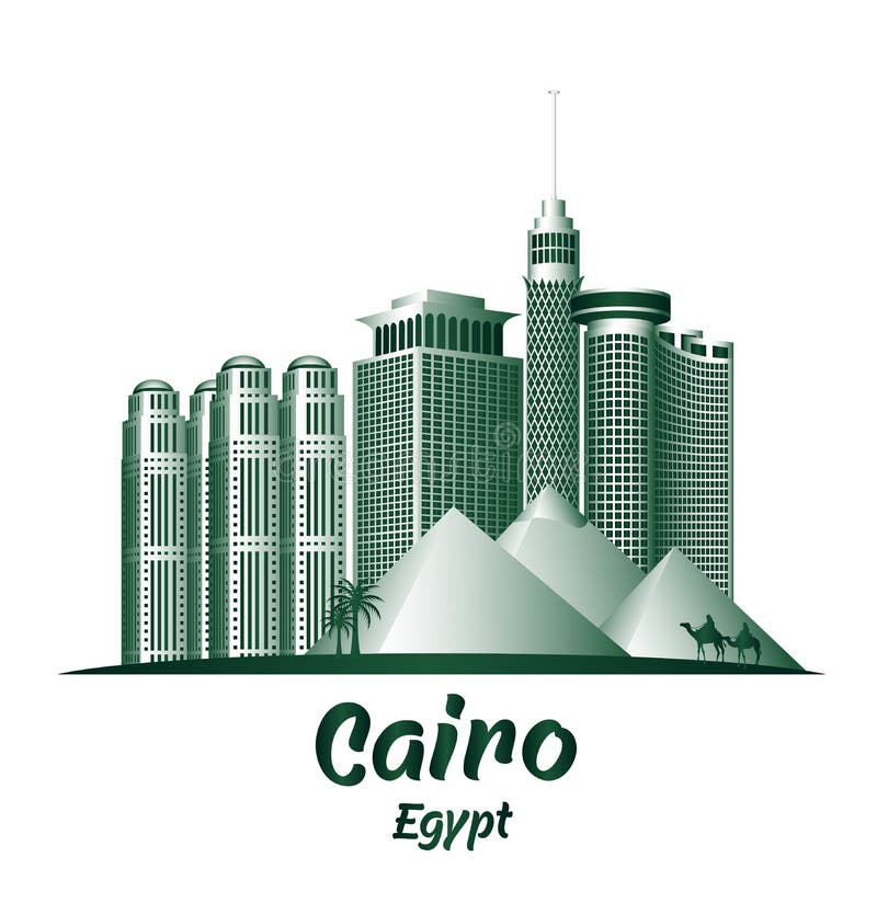 City of Cairo Egypt Famous Buildings Stock Vector - Illustration of ...