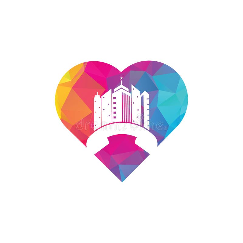 City Call Heart Shape Concept Vector Logo Design Stock Vector ...