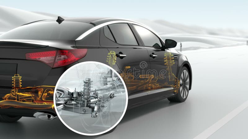 City Car Structure Overview during Driving. 4k Stock Illustration ...