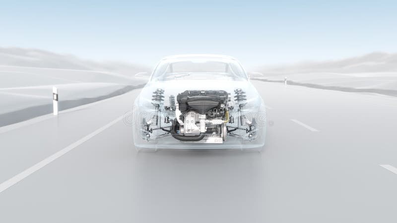 City Car Structure Overview during Driving Top View . 3d Illustration ...