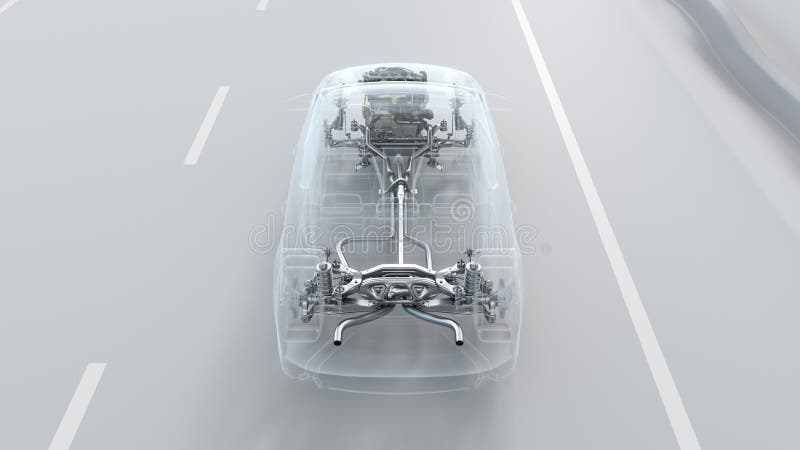 City Car Structure Overview during Driving Top View . 3d Illustration ...