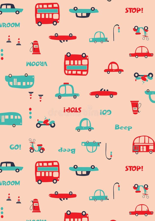 City Cars Bus Traffic Lights Seamless Repeated Pattern for Kids Stock ... City Cars Bus Traffic Lights Seamless Repeated Pattern for Kids Stock ...
