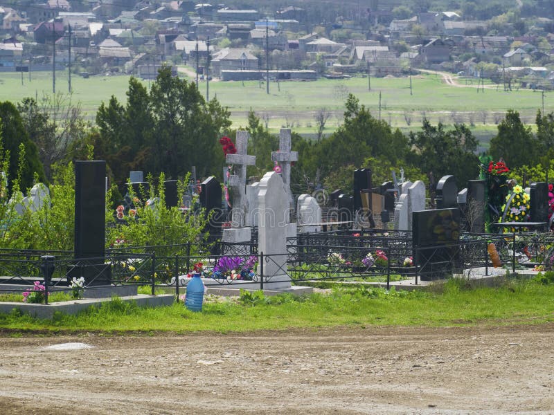 City Cemetery, Graves and Trees in Background Stock Image - Image of ...