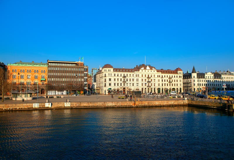 City center of Helsingborg stock image. Image of bridge - 182662055