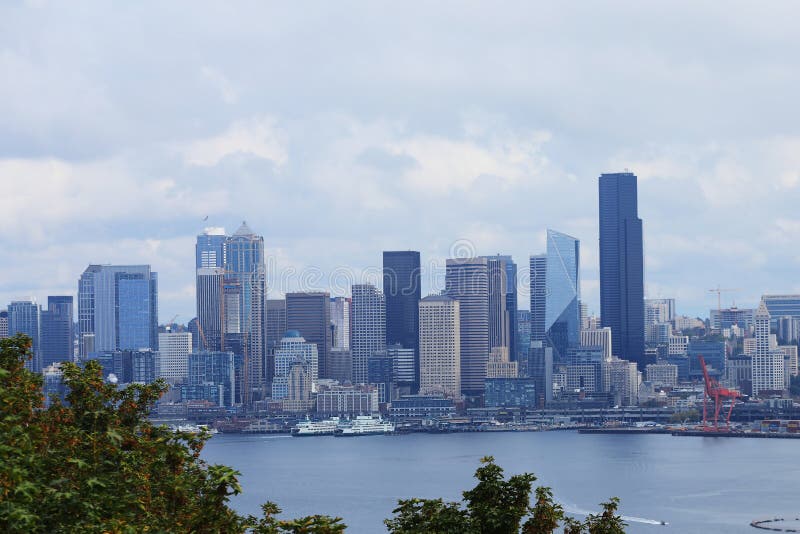 City Center of Seattle, Washington on a Beautiful Day Stock Image ...