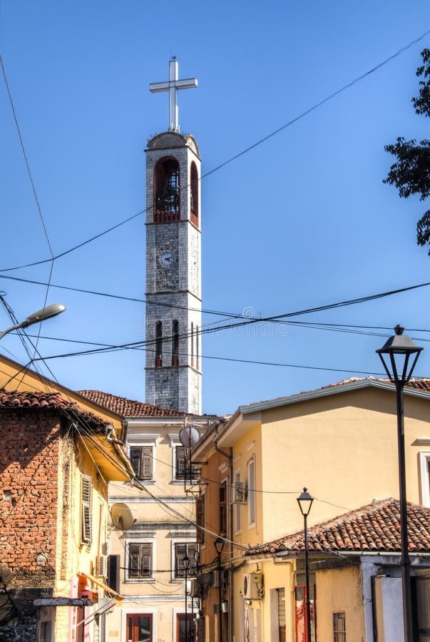 City Center of Shkoder, Albania Stock Image - Image of building, town ...