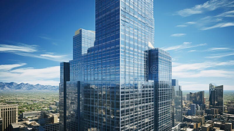 City Center Skyscraper Buildings. View from Above Stock Illustration ...