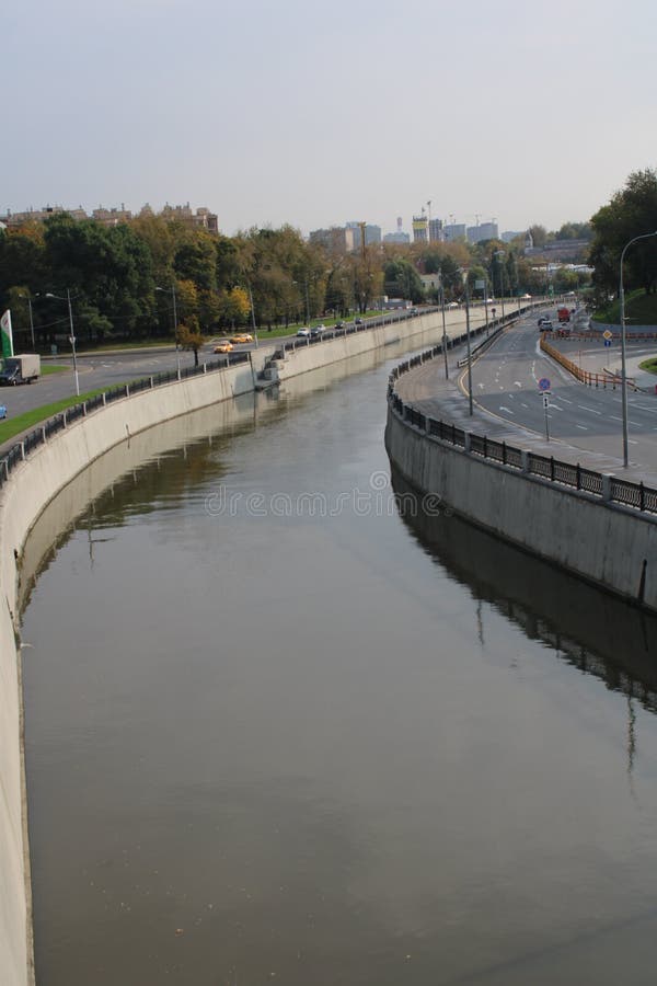 City Channel. View from the Bridge. Stock Image - Image of water, river ...