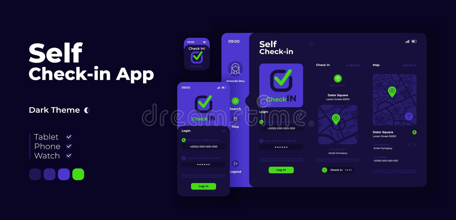 Bus Navigation Tablet Interface Vector Template Stock Vector ...