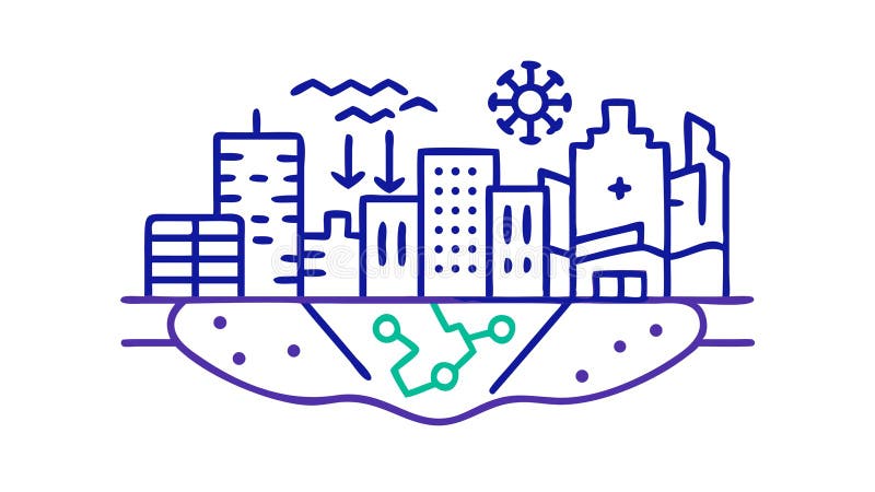 City with Circuitry, Smart City Network, Vector Design Generative AI ...