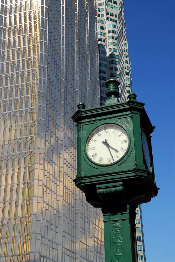 Old Street Clock in Downtown Pittsburgh Stock Image - Image of window ...