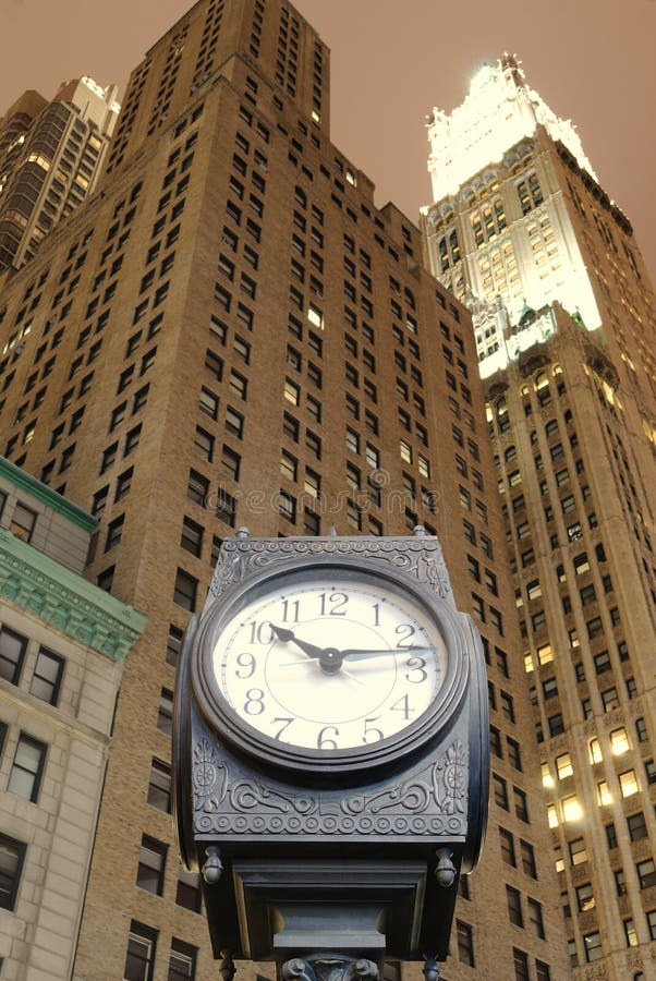 City Clock and Skyscrapers stock image. Image of travel - 18060653