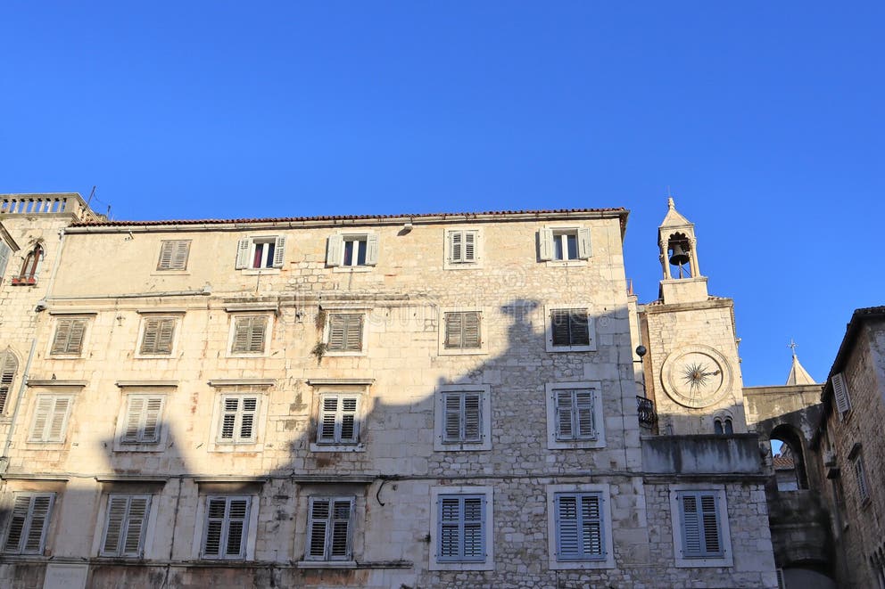 City Clock Tower at People S Square (Pjaca) in Split, Crotia Stock ...