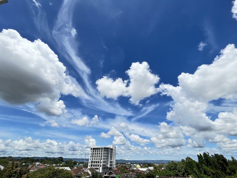City Cloud Art Natural Summer Building Bright Stock Image - Image of ...