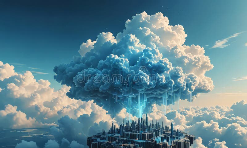 City in the Clouds with Cloud Like Structure Stock Photo - Image of ...