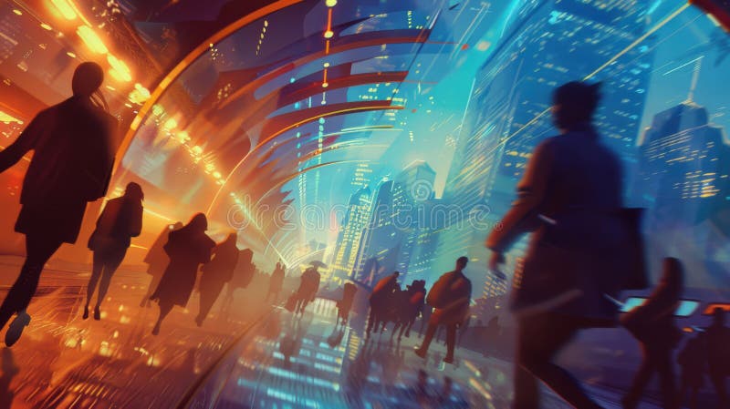 The City Comes Alive with Fast-paced Movement during Rush Hour. Stock ...