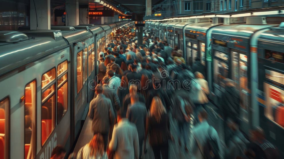 The City Comes Alive with Fast-paced Movement during Rush Hour. Stock ...