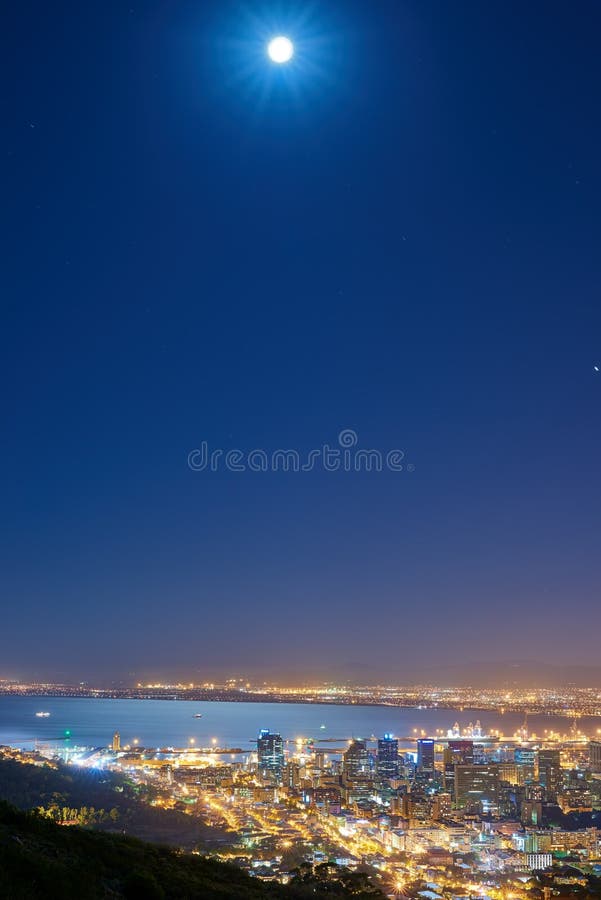 The City Comes Alive at Night. View of a City Landscape at Night. Stock ...