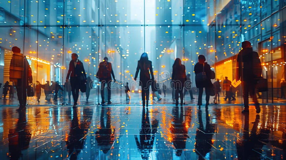 City Commuters. High Key Blurred Image of Workers Going Back Home after ...