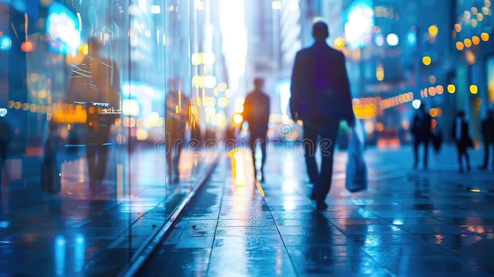 City Commuters. High Key Blurred Image of Workers Going Back Home after ...