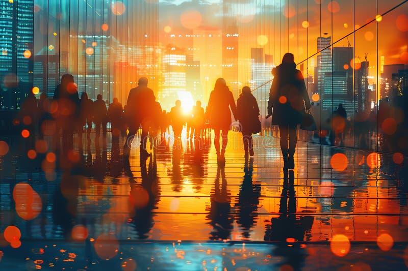 City Commuters. High Key Blurred Image of Workers Going Back Home after ...