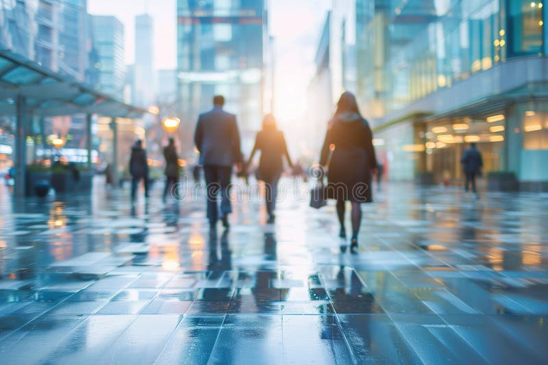 City Commuters. High Key Blurred Image of Workers Going Back Home after ...