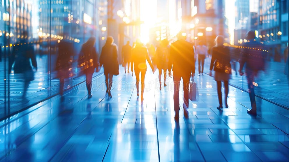 City Commuters. High Key Blurred Image of Workers Going Back Home after ...