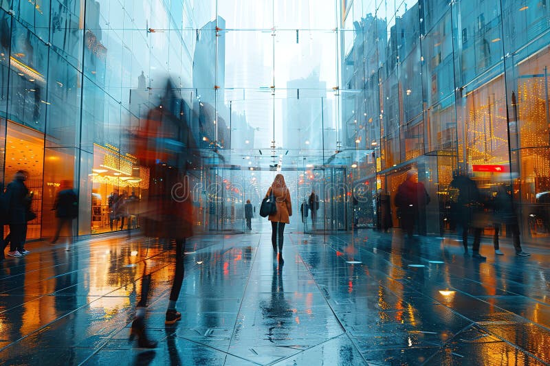 City Commuters. High Key Blurred Image of Workers Going Back Home after ...