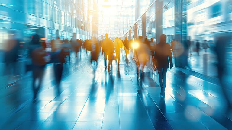 City Commuters. High Key Blurred Image of Workers Going Back Home after ...